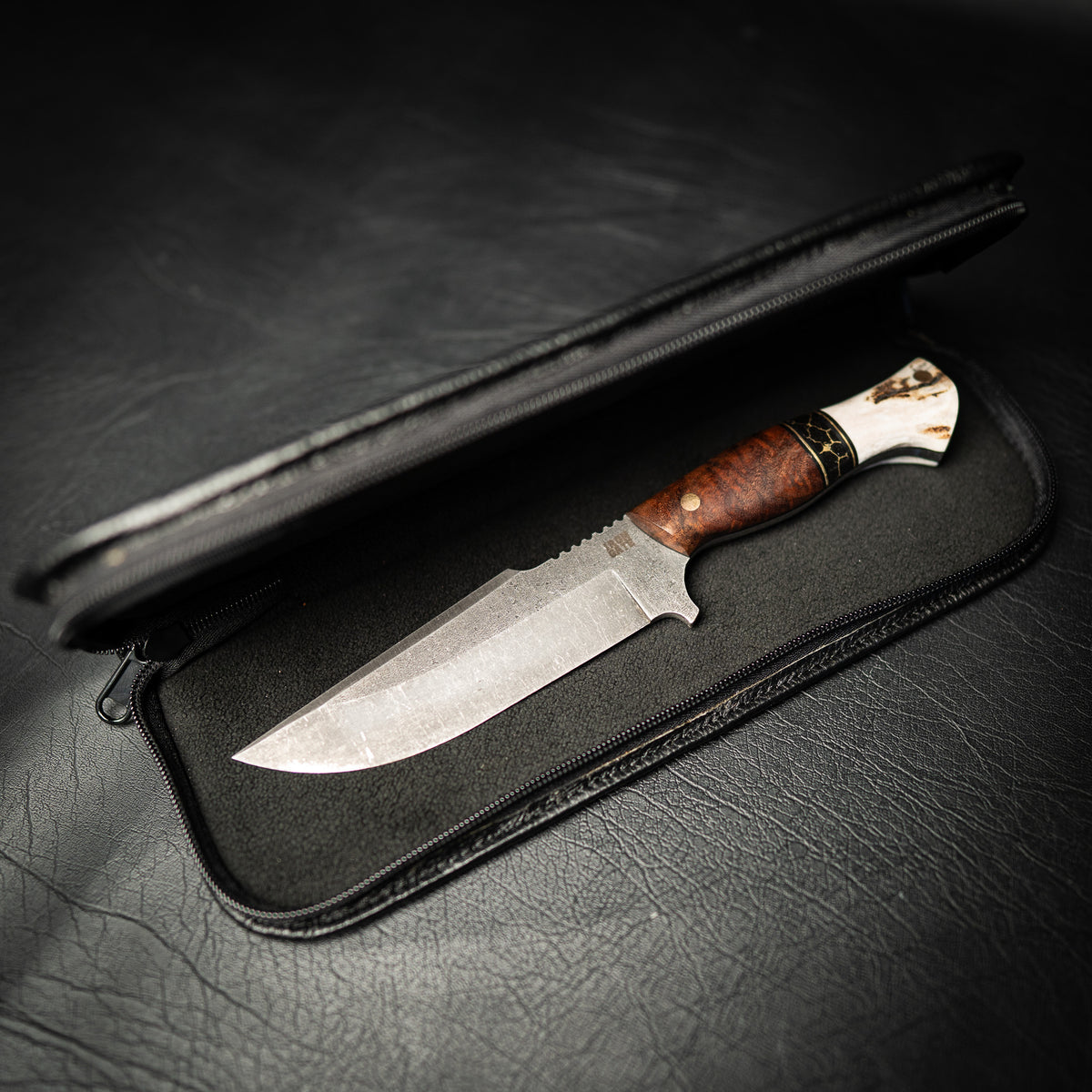 Deluxe Black Leather Knife Carry Case – Iron Gate Knives